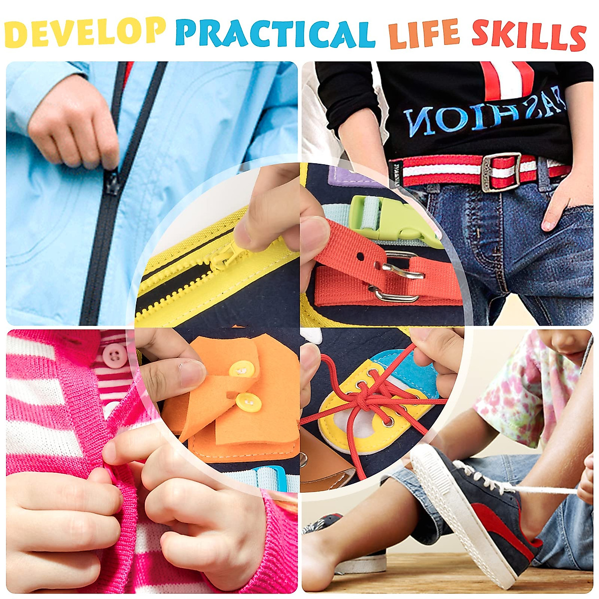 Busy Board Montessori Toys for Toddlers 2-4, Sensory Board Busy Book for Toddler Travel Toys Preschool Learning Activities Educational Toys for Toddlers 2 3 4 Year Old Boys Girls