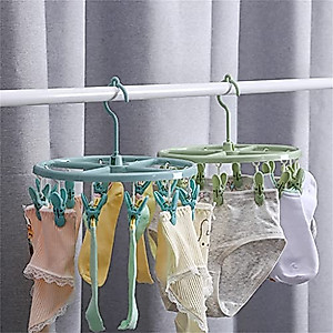 N/A Rotatable Multifunctional Round with 12 Clips Plastic Foldable Clips Indoor Socks Drying Rack ( Color : Apricot , Size : 24.5X20.7cm )
