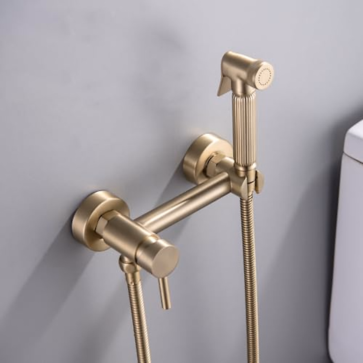 SWHC Handheld Bidet Sprayer for Toilet, Jet Spray for Toilet, Baby Cloth Diaper Sprayer with Hot and Cold Mixing Valve, Hand Held Bidet Toilet Faucet, Muslim Shower, Toilet Bidet Sprayer