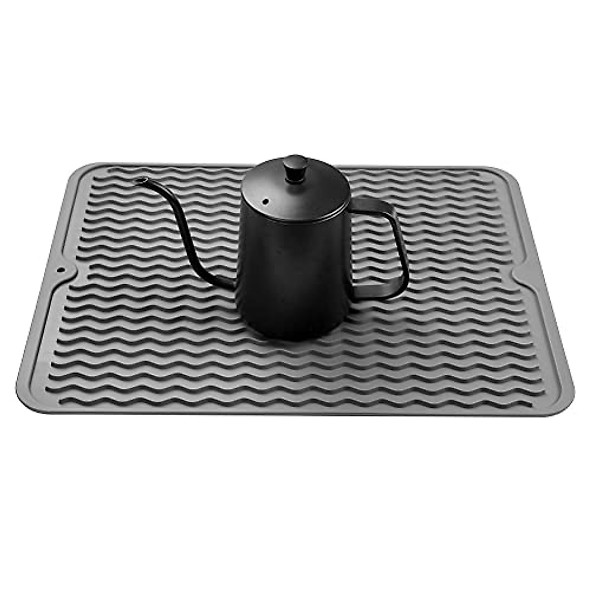 CROWATTS Reusable Silicone Dish Drying Mat,Clean Easily,Heat-Resistant Silicone Mat for Kitchen Countertops or Bars,Refrigerator or Drawer Liners,15.8" x 12"