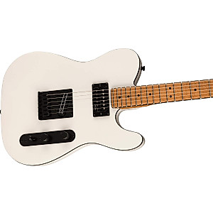 Squier Contemporary RH Telecaster Electric Guitar, with 2-Year Warranty, Pearl White, Roasted Maple Fingerboard, None Pickguard