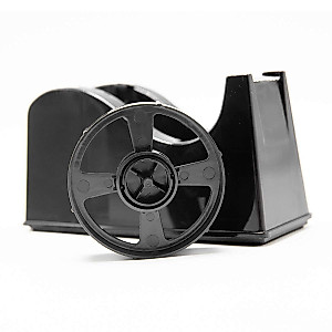 Desktop Tape Dispenser Adhesive Roll Holder (Fits 1" & 3" Core) with Weighted Nonskid Base Black