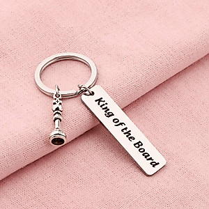 POTIY Chess Gift King of The Board Game Keychain Chess Keychain for Chess Player Chess Lover Chess Master (King)
