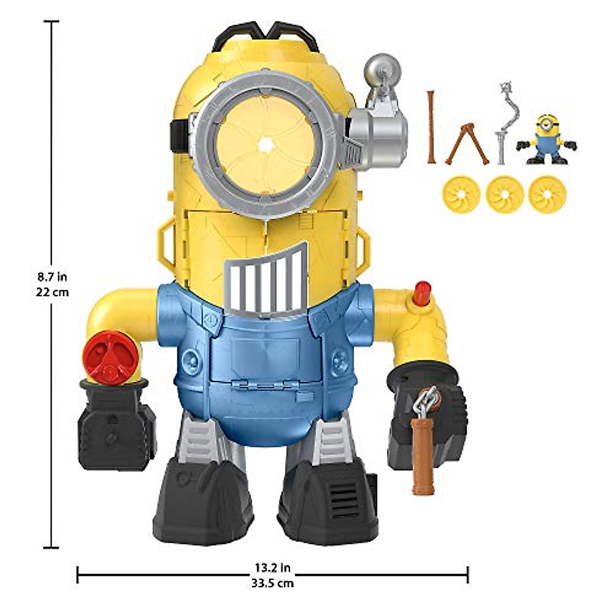 Fisher-Price Minions toys The Rise of Gru MinionBot Robot Playset with Punching Action and Stuart Figure for Preschool Kids Ages 3 and Up