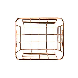 Spectrum Diversified Wire Pet, Toy, Office, Dorm Storage Bin Organizer, Basket, Mini, Pack of 6, Copper
