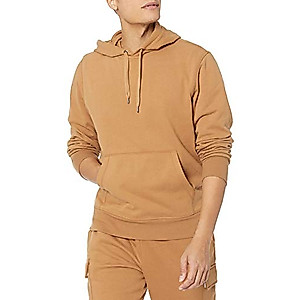 Amazon Essentials Men's Lightweight French Terry Hooded Sweatshirt, Tan, Medium
