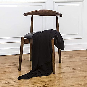 Black Cotton Cable Knit Throw Blanket for Couch Sofa Chair Bed Home Decorative, 3.4 Pounds 60 x 80 Inch Lightweight Woven Throw Blankets with Bonus Laundering Bag