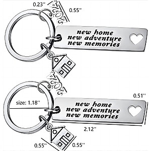 2024 Housewarming Gifts New Home New Memories Keychain Going Away Gifts for Women Friends Neighbor Family Sister Moving to Beach House Apartment Homeowner Key Chain