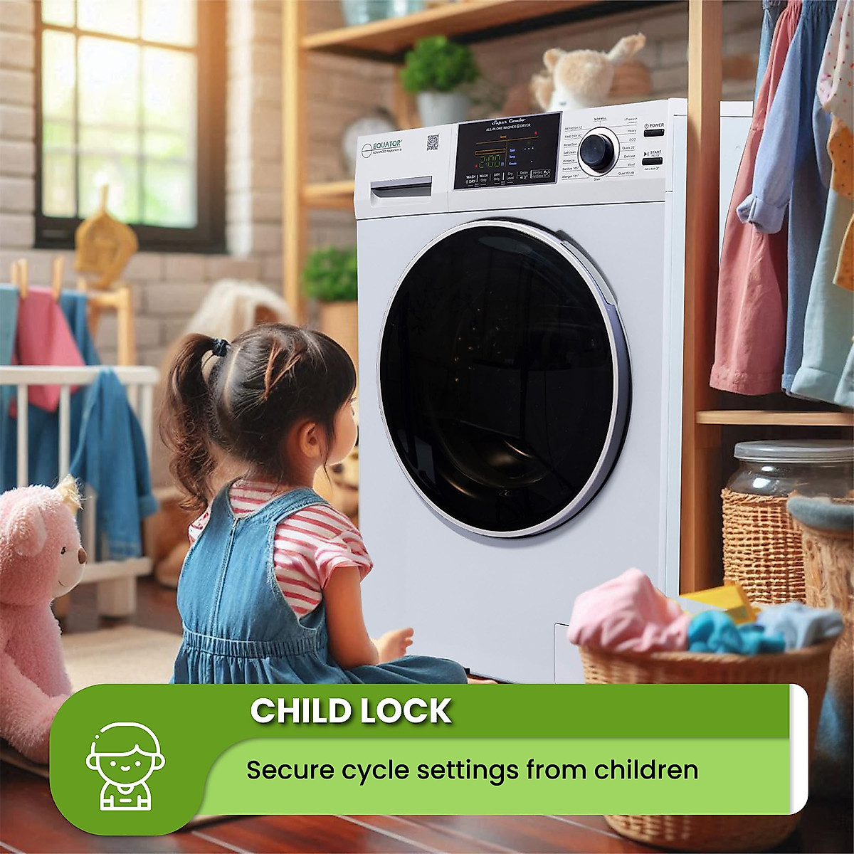 Equator Ver 3 Combo Washer Vented/Ventless Dry-1400RPM Color Coded Display White