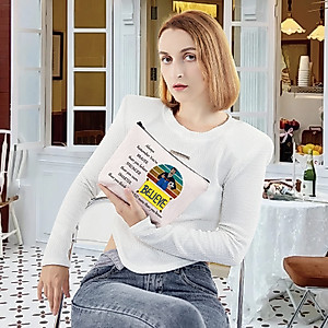 LEVLO Believe Ted Fans Cosmetic Make Up Bag Ted TV Show Inspired Gift You Are Braver Stronger Smarter Than You Think Ted Zipper Pouch Bag (BELIEVE TED)