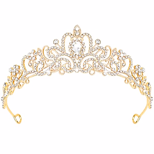 CIEHER Gold Tiara Crowns for Women Girls Princess Crown Tiaras for Women Tiaras for Girls Bridal Wedding Prom Quinceanera Birthday Crown Christmas Crown Gifts Hair Accessories for Women Girls