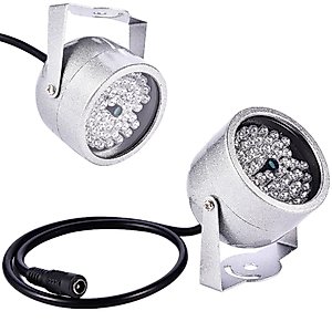 Outdoor Camera IR Illuminator Lights, DC 12V 1A CCTV IR Night Vision Illuminator Camera 48 LED Waterproof Replacement for Electronic Police Snapshot System Traffic Junctions