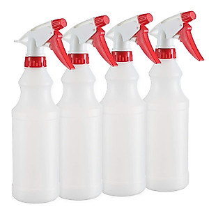 DilaBee Spray Bottles - 4-Pack 16oz Plastic Empty Spray Bottles for Cleaning Solutions, Hair, Plants, Household and Commercial Use - Heavy Duty Water Mist Sprayer