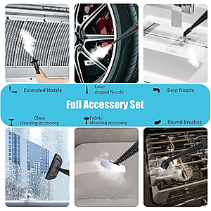 Vilucks Handheld Steam Cleaner, Upholstery Steamer for Cleaning, 25-30S Fast Heating Furniture Steam Cleaner, 12 in 1 Steamer for Home Use, Couch, Car, Sofa, Tile, Multi surface (Add Water at Anytime)