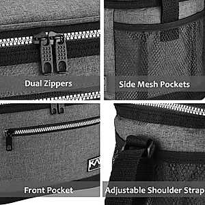 Insulated Lunch Bag for Women Men, Leakproof Thermal Reusable Lunch Box for Adult by Tirrinia, Lunch Cooler Tote for Office Work, Dark Grey