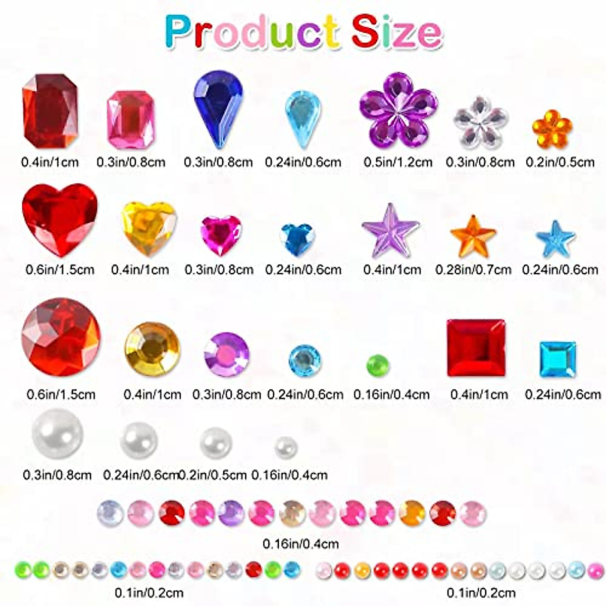 MYDBUYSOME 2774pcs Gem Stickers Jewels for Crafts - Self Adhesive Stick on Rhinestones for Crafts, Acrylic Bling Heart Craft Supplies for Kids