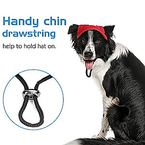 Pawaboo Dog Baseball Cap, Adjustable Dog Outdoor Sport Sun Protection Baseball Hat Cap Visor Sunbonnet Outfit with Ear Holes for Puppy Small Dogs, Large, Red