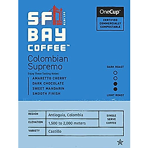 San Francisco Bay Compostable Coffee Pods - 100% Colombian (120 Ct) K Cup Compatible including Keurig 2.0, Medium Roast