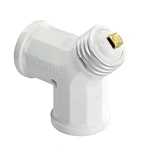 Leviton 128-W 15-Amp 660-Watt Twin Light-Socket Adapter, White