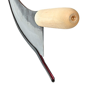 EROL Carbon Steel (15.7 in/40 cm) Mincing Knife Handmade Forged Gourmet Professional Chef Butcher Chopping Handled Curved Kebab Meat Mezzaluna Herb Big Blade Kitchen Cleaver