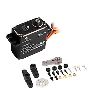 FLASH HOBBY 45KG Coreless Servo 8.4V High Torque Full Metal Gear Servo, IP67 Waterproof Steering RC Servo with Control Angle 270° for 1/10 Scale RC Cars, RC Crawler, Trucks & Robot Parts (45KG)