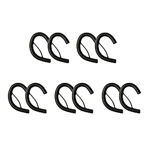 Keephifi Earphone Round Reinforced Headphones Sports Ear Hook Used for Headphones and Headsets with Straight Cable, Earhook Cable, or Mask (Bla*5)