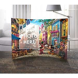 Disney – Mickey and Minnie Mouse in Mexico – Personalize with Your Image! - Thomas Kinkade Studios – 10” x 7” Curved Acrylic Photo Print – Free Standing Décor – Officially Licensed Collectible