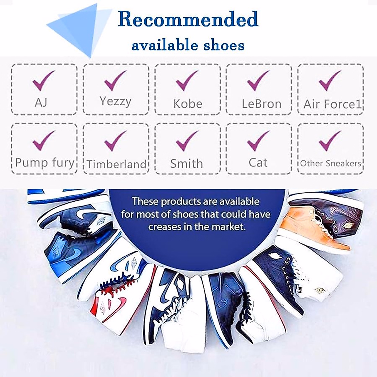 IRRIDF 2 Pair Shoe Protector for Sneakers - Air Force 1, Jordans, Dunks oe Box Decreaser Anti-wrinkle Shoes Creases