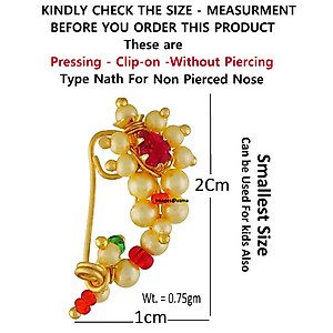 Best Deals Small maharashtrian Nath Adjustable Clip on Nose Ring Without Piercing for Women