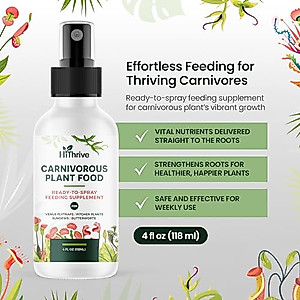 4oz Carnivorous Plant Food Spray & Venus Fly Trap Food - Up to 600 Sprays, Tropical Plant Fertilizer for Carnivorous Plants, Premium Liquid Carnivorous Plant Fertilizer & Feeding Supplement for Growth