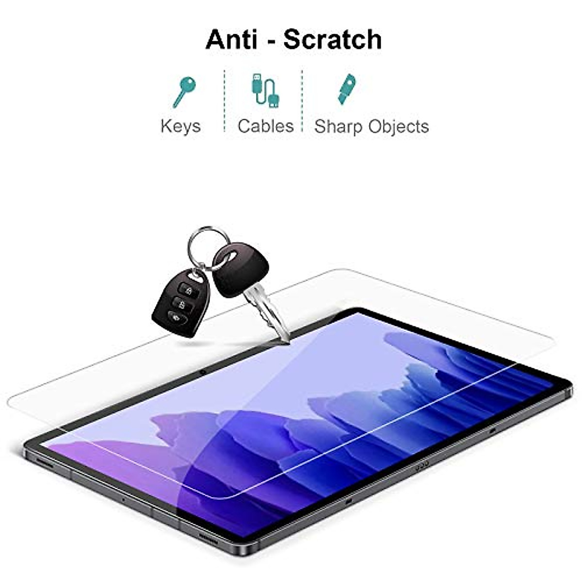Gerutek [2-Pack Screen Protector for Samsung Galaxy Tab A7 10.4 2020 (SM-T500/T505/T507), 9H Hardness, Ultra Clear, Scratch Resist, Bubble Free Tempered Glass Protector for Samsung Tab A7 10.4"