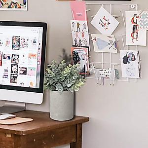 ANFU Fake Plant Decor Mini Artificial Potted Faux Plants, Artificial Eucalyptus Faux Boxwood Fake Rosemary for Room Bathroom Kitchen Farmhouse Garden Home Office Decor (3, Flocking Artificial Plants)