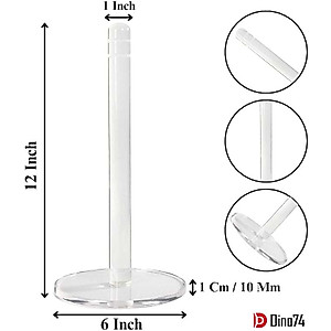 Dino74 Clear Acrylic Paper Towel Holder - Toilet Tissue Rolls Stand Organizer Countertop for Kitchen Accessories, Bathroom or Living Room