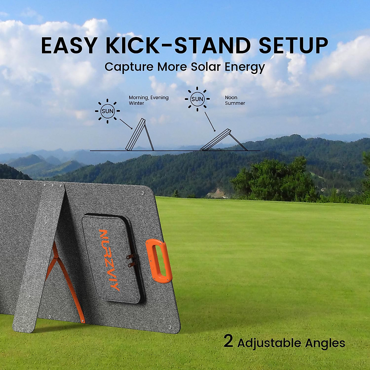 80 Watt Portable Solar Panel for Power Station, NURZVIY Waterproof Foldable Solar Cell Solar Charger w/ XT60 Anderson DC 8mm Connector for Camping, Off Grid Living