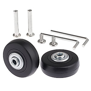 Mtsooning 2Set Suitcase Luggage Replacement Wheels, 50x18mm Wear-Resistant Mute Inline Skate Wheel, Rubber Swivel Caster Wheel Bearing Repair Kit