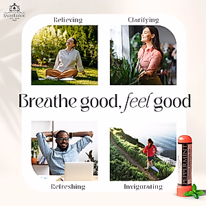 Peppermint Inhaler Nasal Stick - Aromatherapy Nasal Inhaler, Portable Nose Inhaler Stick, Non Drowsy Motion Sickness Nausea Stick with Peppermint Essential Oil for Migraine Stick, and Headache