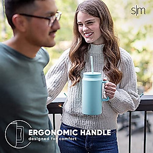 Simple Modern 50 oz Mug Tumbler with Handle and Straw Lid | Reusable Insulated Stainless Steel Large Travel Jug Water Bottle | Gifts for Women Men Him Her | Trek Collection | 50oz | Bellini