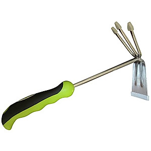 Garden Guru Hand Cultivator Rake Hoe Tiller Tool - Stainless Steel for Ultimate Strength - Rust Resistant - Ergonomic Handle - Great for Gardening Cultivating Loosening Weeding