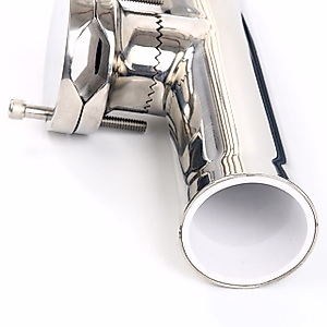 Amarine Made 2Pcs Fishing Rod Holder, Stainless Tournament Style Clamp on Rod Holder, Rail Mount Fishing Pole Holder for Rails 1-1/4" to 2"