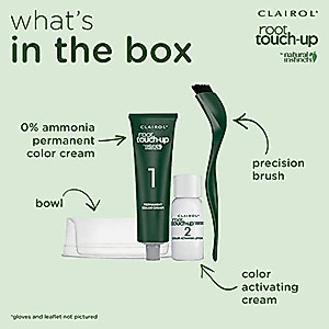 Clairol Root Touch-Up by Natural Instincts Permanent Hair Dye, 2 Black Hair Color, Pack of 1