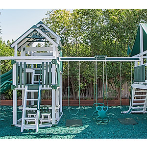 Playsafer Playground Safety Rubber Wearmat for Swingsets and Slides - 1" Thick X 24" W X 40" L (1 Pack, Green)