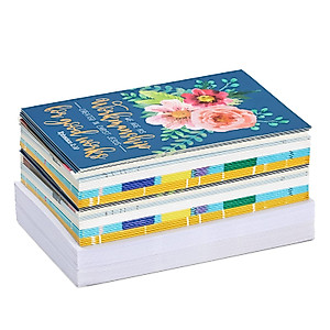 Faithful Finds 48 Pack Religious Christian Birthday Cards Bulk Set with Envelopes, Bible Verse Design (4 x 6 In)