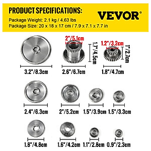 Mophorn 18pcs/Set CJ0618 Lathe Mini Lathe Gears Metal Cutting Machine Gears Lathe Gears Metal Exchange Gear (18pcs/Set)
