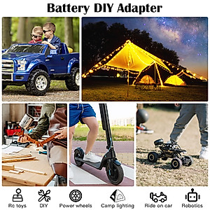 Power Wheels Adapter for Milwaukee M18 Battery Adapter 18V Power Wheels Battery Conversion Kit with Switch, Fuse & Wire Terminals, 12AWG Wire, Power Connector for DIY Rc Car Toys and Robotics