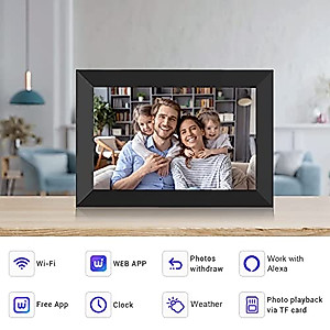 Digital Photo Frame WiFi 10.1 Inch Smart Digital Picture Frame with 1280x800 IPS Touch Screen, Auto-Rotate and Slideshow, Easy Setup to Share Moments Via APP from Anywhere Anytime