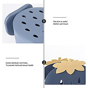 OSALADI Plastic Silverware Caddy Organizer Countertop Utensil Holder with Strawberry Design Knives Forks Spoons Organizer for Kitchen Dining Entertaining Picnics Blue