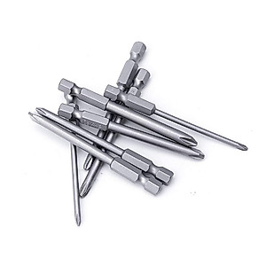 FURLOU Home Improvement Repair Screwdriver Tool 8pcs 75mm Long Magnetic Head Cross Hex Alloy Steel Screwdriver Bits Set Screwdriver