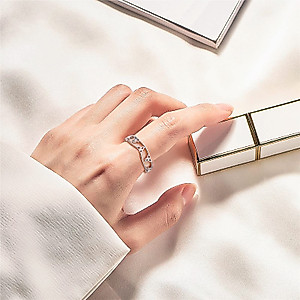 DAOCHONG Celtic Knot Ring Sterling Silver Purity Ring Celtic Love Knot Ring True Love Waits Rings for Women Girlfreind Valentine's Day Size 8