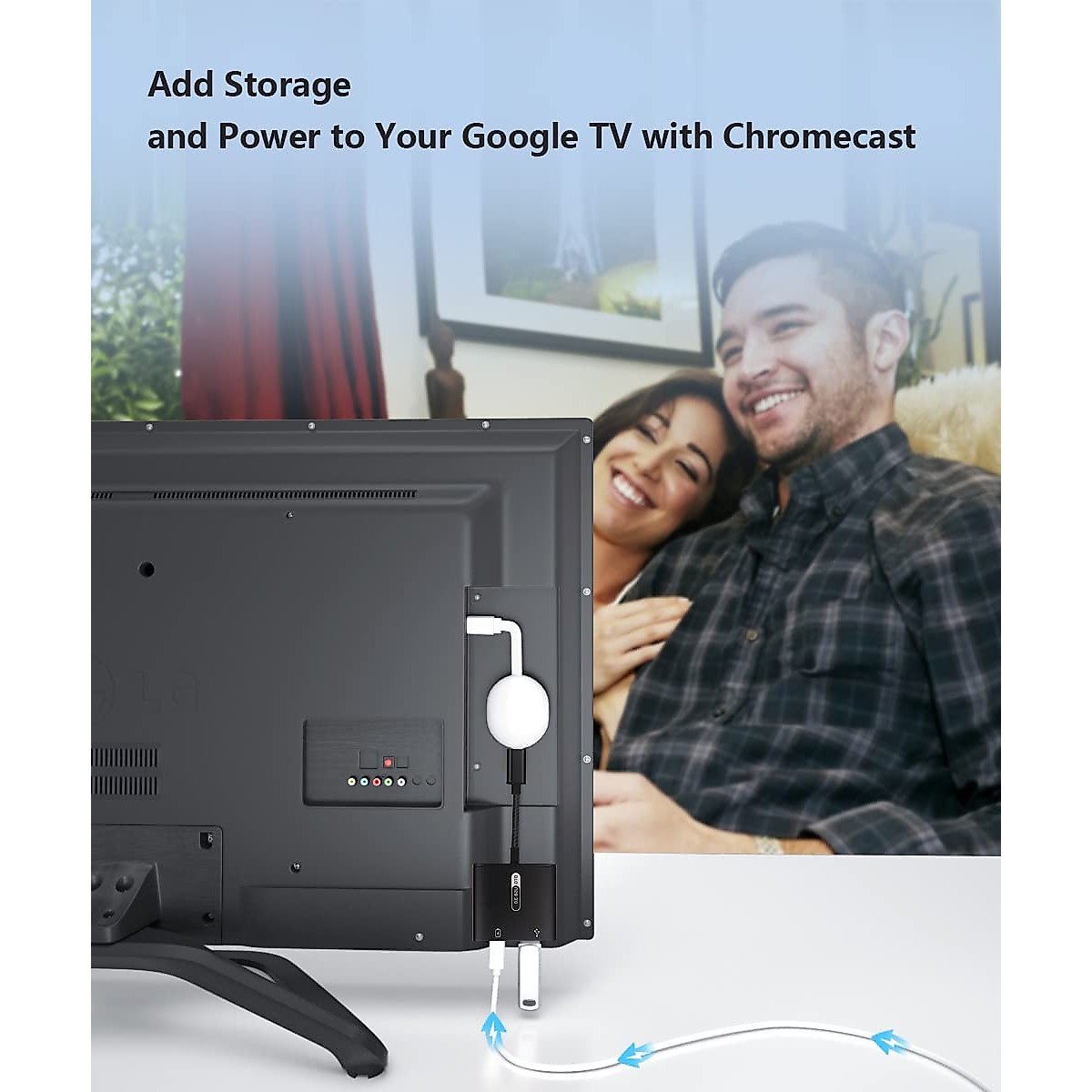 USB C OTG Adapter with Power, 2 in 1 USB C to USB with 60W PD Charging Adapter Compatible with iPhone 15/15 Pro, iPad Pro, Galaxy S24/S23/S21/Tab S8/S9, Pixel 8/7/6, Google Chromecast with Google TV