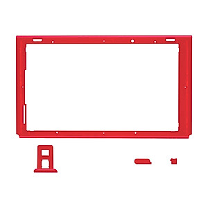 eXtremeRate Clear Red Front Back Plate for Nintendo Switch Console, NS Joycon Handheld Controller Housing with Full Set Buttons, Replacement Shell for Nintendo Switch - Switch NOT Included